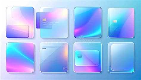 Glassmorphism U I With Credit Cards And Abstract Gradients Stock