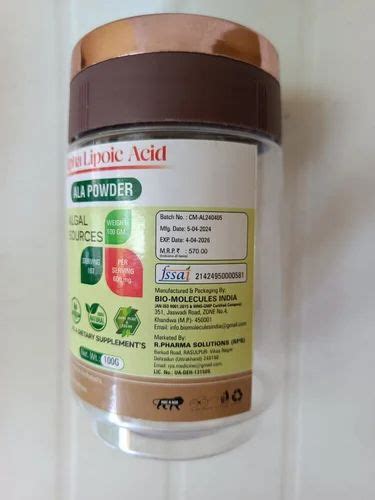 100gm Alpha Lipoic Acid Ala Powder At ₹ 425 Kg Thioctic Acid In