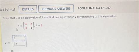 solved show that λ is an eigenvalue of a and find one