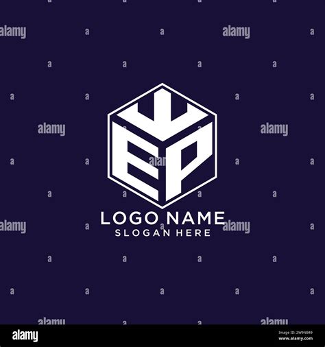 Initials Ep Logo Hexagon Shape Creative Geometric Logo Design Concept