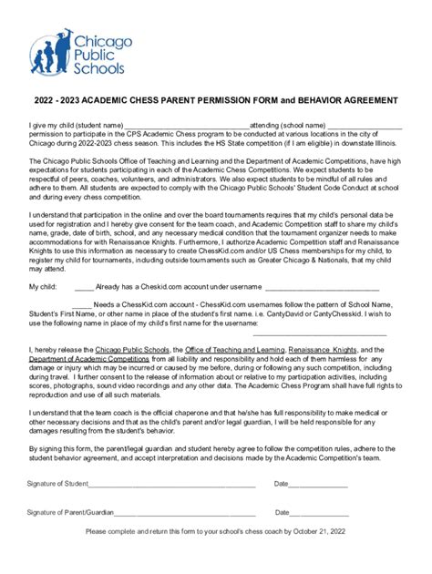 Fillable Online KMS Chess Club Member Registration Permission Form Fax Email Print PdfFiller