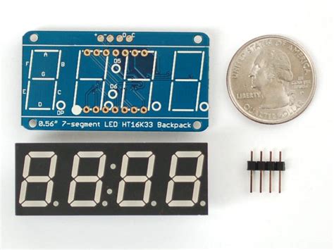 Adafruit 0 56 4 Digit 7 Segment Display W I2c Backpack White The Pi Hut