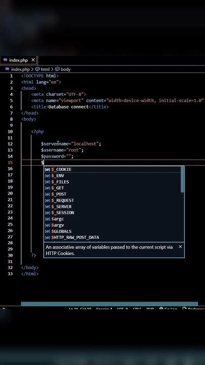 How Connect Database Using Phpweb Developmentshorts Sort