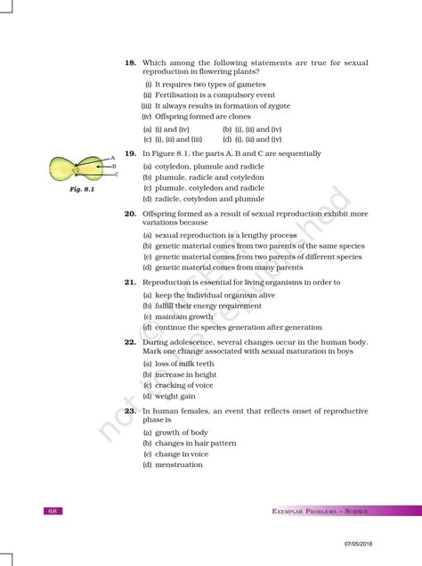 Ncert Exemplar Book For Class 10 Science Chapter 8 How Do Organisms