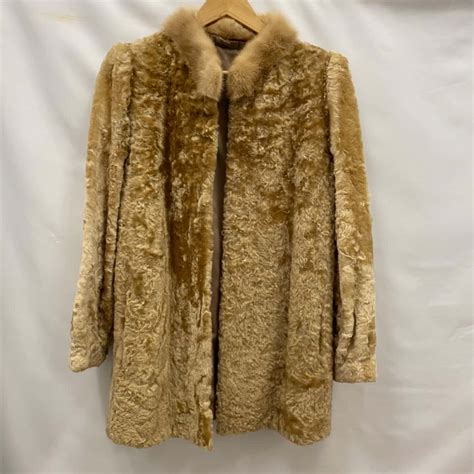Myer Melbourne Furriers Womens Fur Jacket Camel Brown S Used As