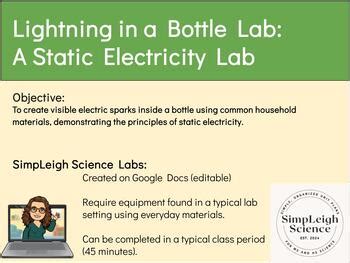 Lightning In A Bottle Lab A Static Electricity Lab By Simpleigh Science