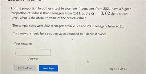 Solved For The Proportion Hypothesis Test To Examine If
