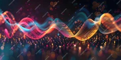 Vibrant Analog And Digital Waveforms On Black Background Abstract