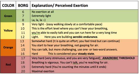Printable Borg Rpe Scale