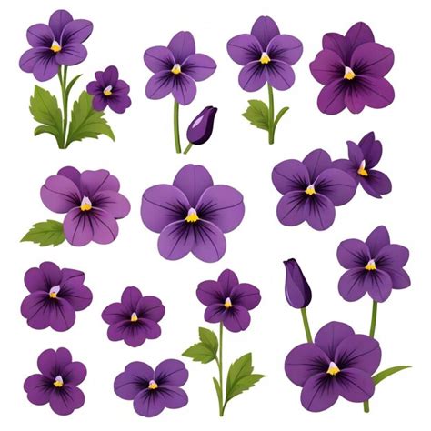 El Vector Violeta Se Establece En Fondo Blanco Aislado Un Alto Vector