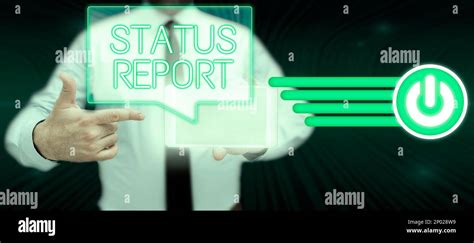 Sign Displaying Status Report Concept Meaning Update Summary Of Situations As Of A Period Of