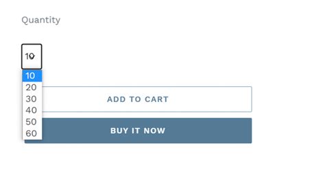 3 ways to set quantity selector dropdown in shopify