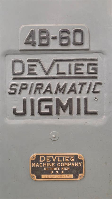 Devlieg 4b 60 Spiramatic Jig Mill Sn 8 23 Specifications Table Size
