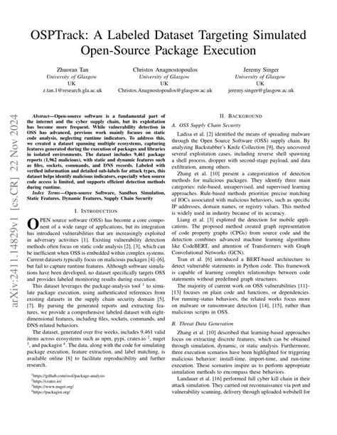 Pdf Osptrack A Labeled Dataset Targeting Simulated Open Source