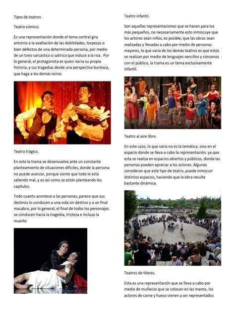 Tipos De Teatro Infantil Y Sus Características Pdf Teatro