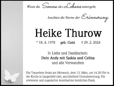 Heike Thurow Rechter Bestattungen E K