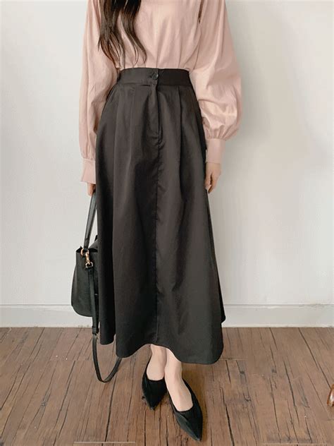 국내배송⭐ 봄 신상 하이웨스트 핀턱 에이라인 미디스커트 미디 주름치마 스커트 레트로 복고 뒷밴딩 플레어 스커트 여친룩 데이트룩