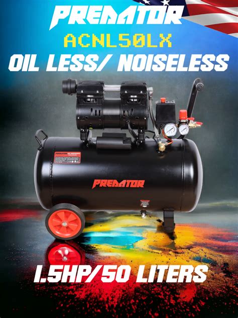 Predator Usa Air Compressor 50liter Oil Less Noiseless Type 2hp And 1