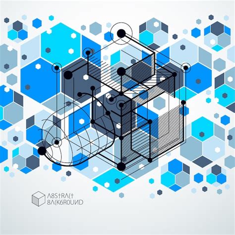 Premium Vector Abstract Creative Geometric Art With A Variety Of Geometric Elements Blue