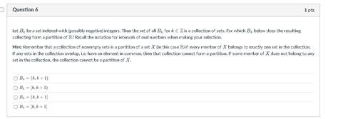 Solved 6question 6let Bk Be ﻿a Set Indexed With Possibly