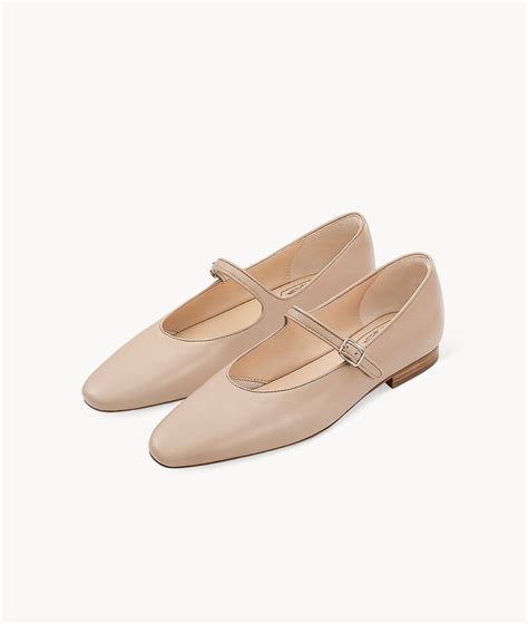 Mattress Flats Nude Lambskin Malt Candy Ballet Flats With Block Heel 7or9 7or9 Shoes