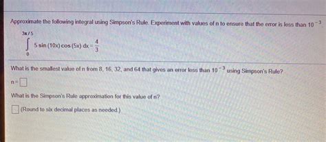 solved approximate the following integral using simpson s
