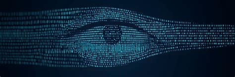 Halftone Letter Binary Code Pattern Forming A Pair Of Eyes Coding Language Symbols Forming A