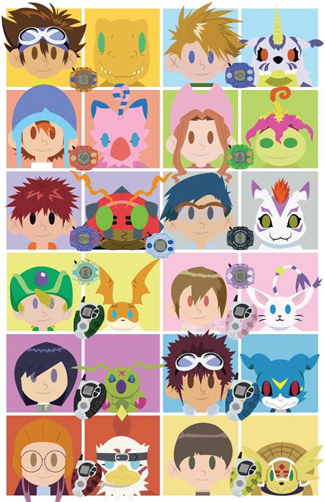 Agumon Armadimon Gabumon Gomamon Hawkmon Hida Iori Ichijouji Ken