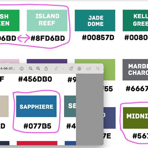 Gildan Color Chart With Hex Codes Pdf And  Etsy