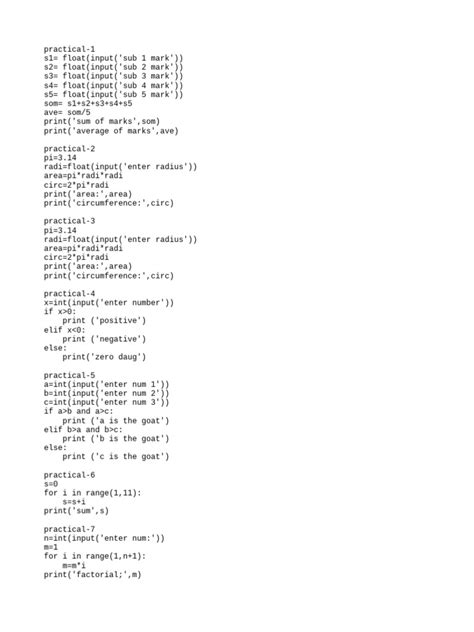 Practicals Scripts Pdf
