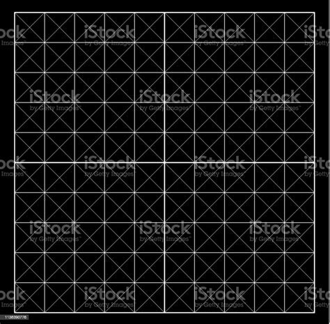 Measured Grid Graph Plotting Grid Corner Ruler With Measurement Isolated On The Black Background