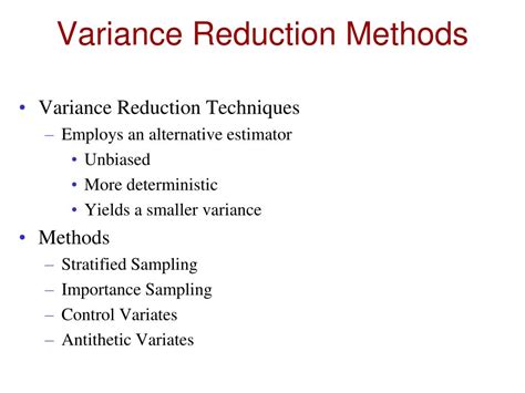 Ppt Variance Reduction Fall 2012 Powerpoint Presentation Free
