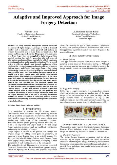 Pdf Adaptive And Improved Approach For Image Forgery Detection