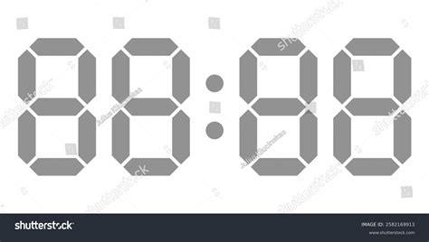 Digital Clock Segment Display Vector Electronic Stock Vector Royalty Free 2582169913