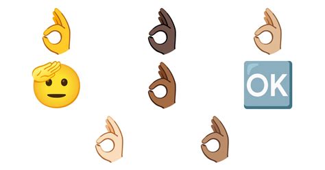 🫡 Ok Emojis 👌 🆗 👌🏻 👌🏼 👌🏽 👌🏾