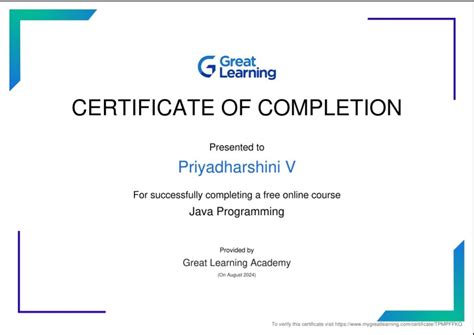 Priyadharshini V On Linkedin Java Greatlearning Professionalgrowth
