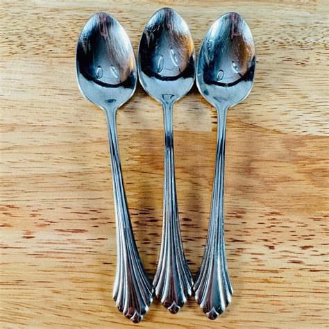 Oneida Bancroft 3 Teaspoons Stainless Steel Flatware Spoon Flared Etsy