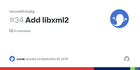 Add Libxml2 · Issue 34 · Microsoftvcpkg · Github