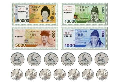 어린이집 유치원 시장놀이 신상 돈 화폐 도안 돈 유치원 어린이집 만들기