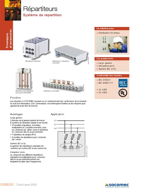 Répartiteurs électriques Socomec Pdf Physique Appliquée Et