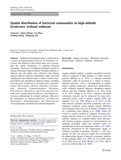 Pdf Spatial Distribution Of Bacterial Communities In High Altitude