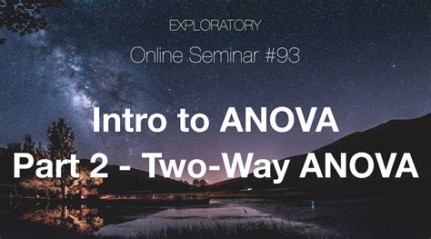 Intro To Anova Part 2 Two Way Anova