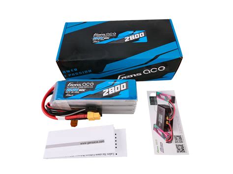 Gens Ace Li Po G Tech 6s 222v 2800mah 60c With Xt60 Gt6s2800 60x6