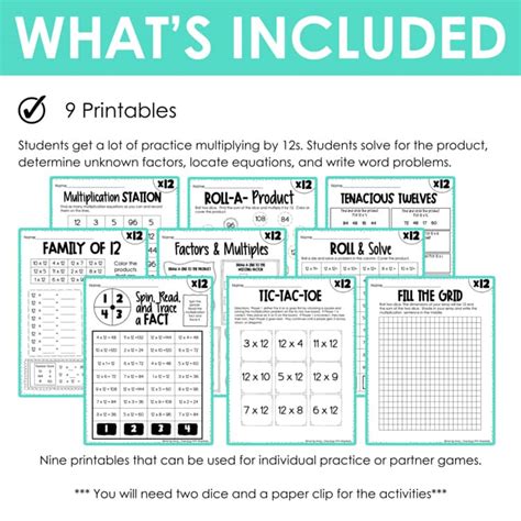 Multiplication Games Multiplication Printables Fact Fluency Games X12