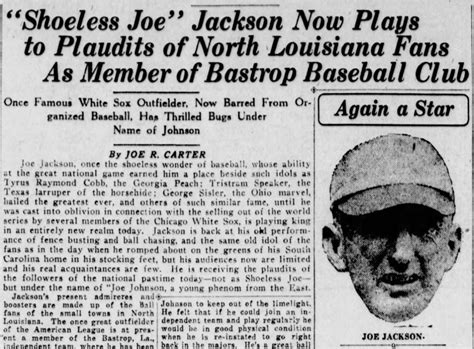 Shoeless Joe Jackson Played Baseball In Louisiana After Being Banned