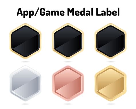 메달이 있는 게임 등급 아이콘입니다 게임 Ui 배너 디자인에 대한 레벨 결과 벡터 아이콘 디자인 프리미엄 벡터