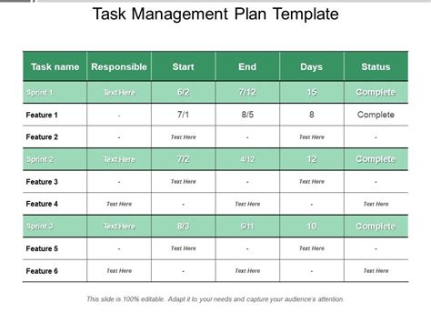 task management plan template ppt powerpoint presentation professional
