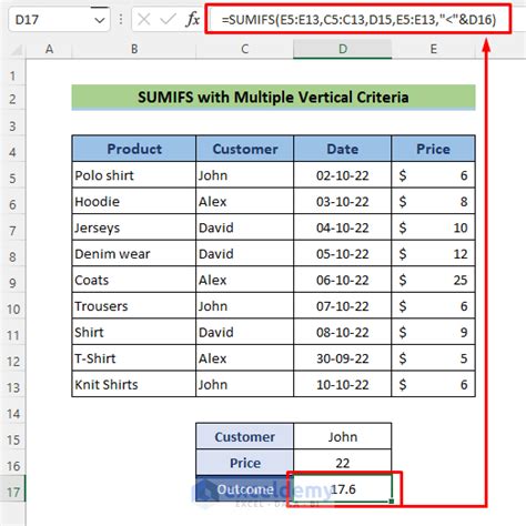 How To Use Sumifs With Multiple Criteria In One Column Design Talk