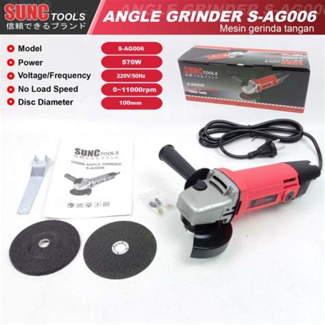 Jual Gerinda Tangan Sunc Tools Angle Grinder 4 Inch Gurinda Jld