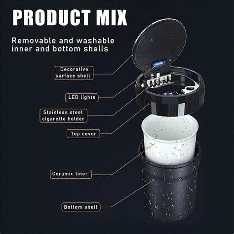 Car Ashtray Portable Smokeless Cylinder Cup Holder Ash Tray Smokeless